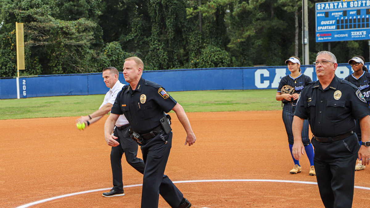 Smyrna first responders throw out ceremonial first pitch at Campbell ...
